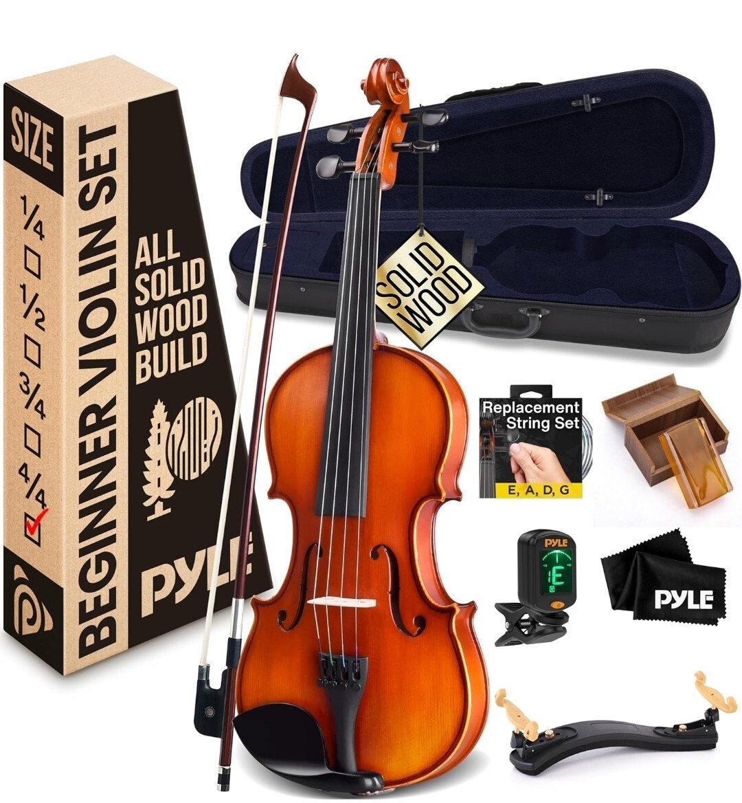 Pyle Premium Solid Wood Full Size Violin 4/4, e) 4/4 - Hardwood | eBay