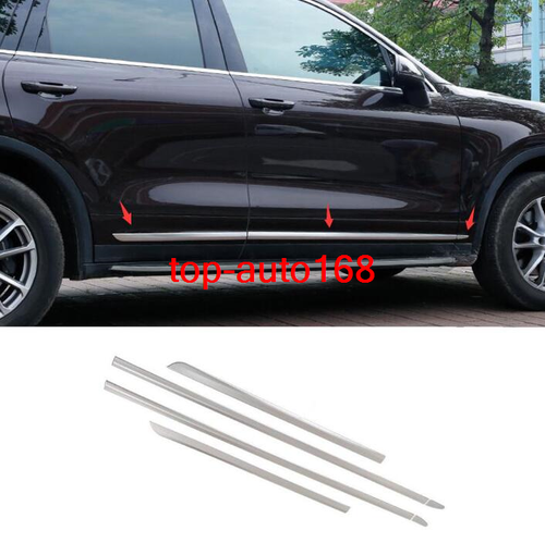 Silver Stainless Side Door Body Molding Cover TrimFor Porsche Cayenne ...