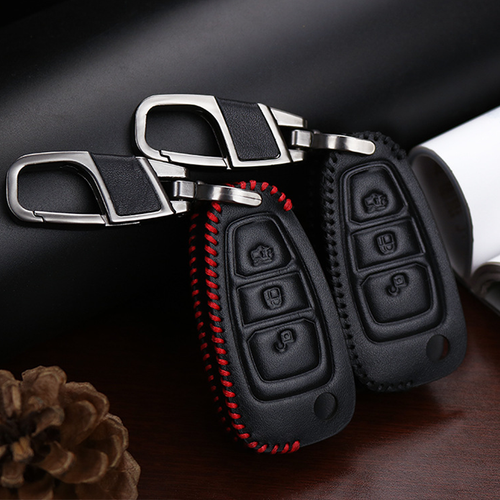 Leather Car Remote Key Fob Case Cover Holder Bag For Ford Edge Focus ...