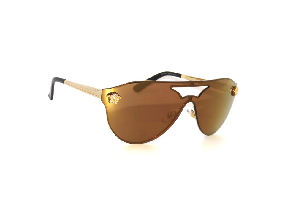 Versace VE2161 2161 1002F9 Gold Brown Mirror Gold Sunglasses | eBay