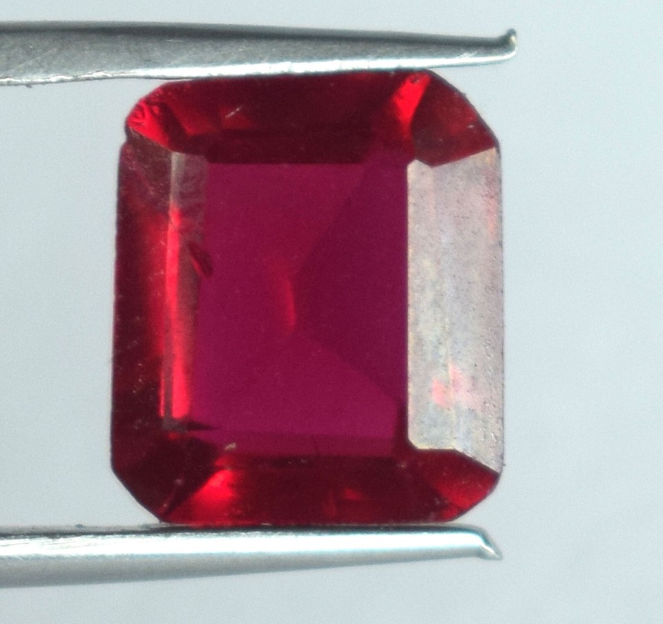 7 Ct Natural Emerald Cut Burma Red Ruby Gemstone Certified B87586 New ...
