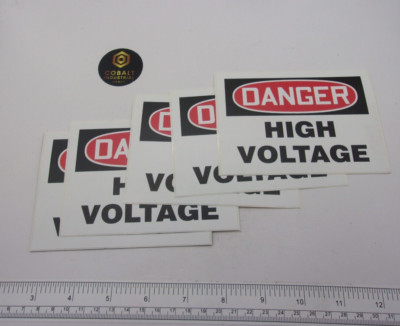 (PACK OF 5) DANGER HIGH VOLTAGE STICKERS, 0083B | eBay