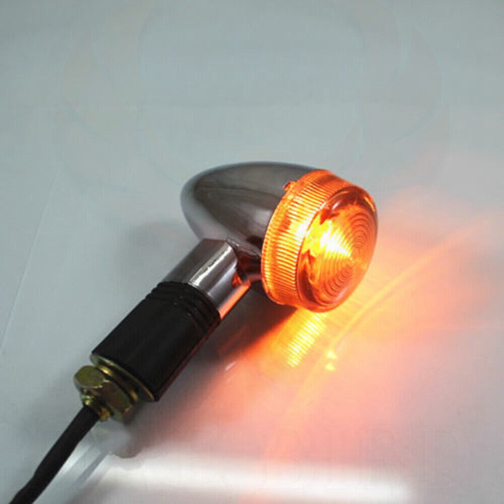 1 Pair Amber Turn Signal Indicator Light For Harley ATV Cafe Racer Old ...