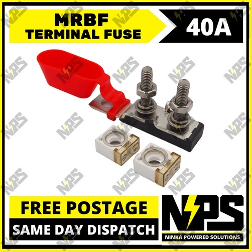 40A MRBF Terminal Ceramic Fuse + Dual Holder Block 8mm 58V CF Battery ...