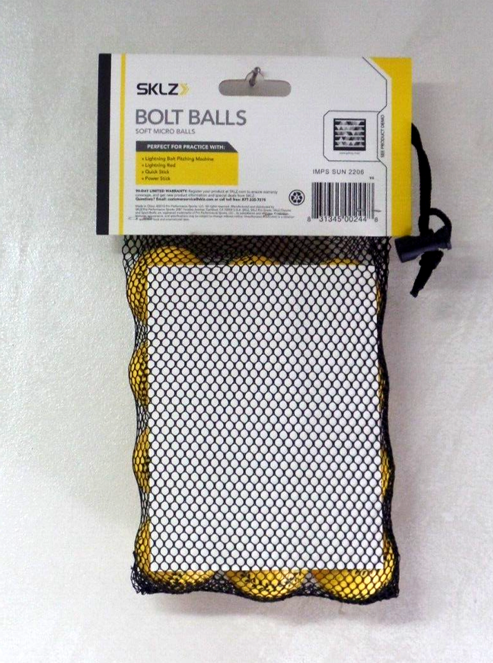 NEW! SKLZ Bolt Balls Soft Micro Balls 12 Pack Lightning Bolt Pitching ...