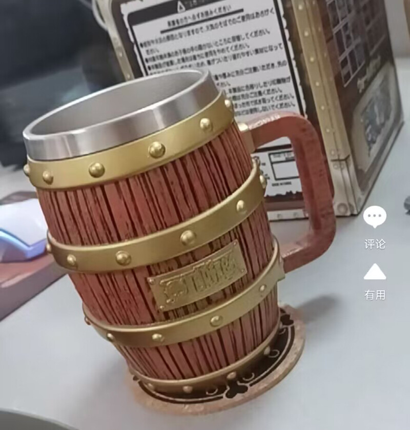 One Piece Beer Barrel Cup 1/1 Scale Resin Drinkable Statue Stainless ...