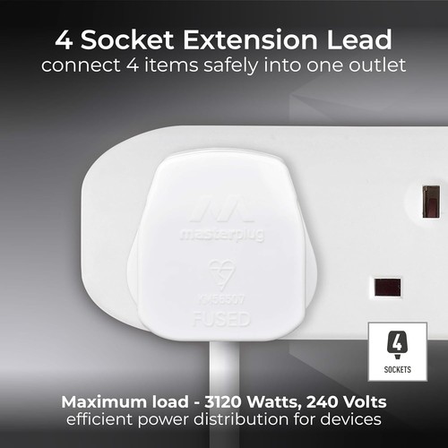 Lightweight 5 Meter 4-Socket Power Strip, Safe & Reliable for Multiple ...