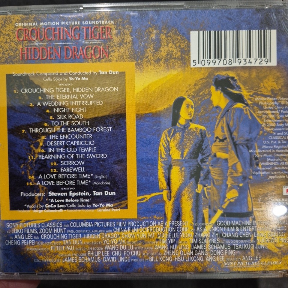 CROUCHING TIGER HIDDEN DRAGON CD MOTION PICTURE 2000 FILM SOUNDTRACK ...