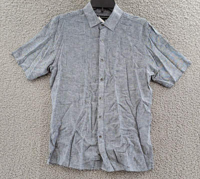 INC Linen Blend Regular-Fit Textured Button Up Shirt Men's XS Basic ...