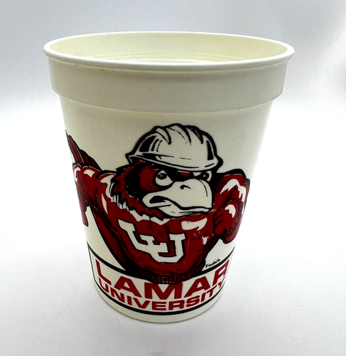 Vintage Lamar University Cardinals Plastic Glass Cup - 1980 Art by ...
