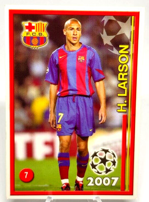 Henrik Larsson Barcelona Foil Emblem Champions 2007 Card | eBay