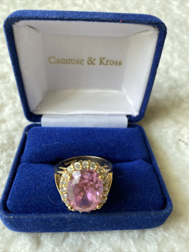 CAMROSE & KROSS JACQUELINE KENNEDY Pink Kunzite & CRYSTAL 34 CP RING SIZE 10 NEW | eBay