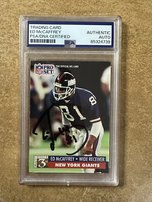 1991 Pro Set #812 Ed McCaffrey Giants Rookie Signed Autographed PSA/DNA ...