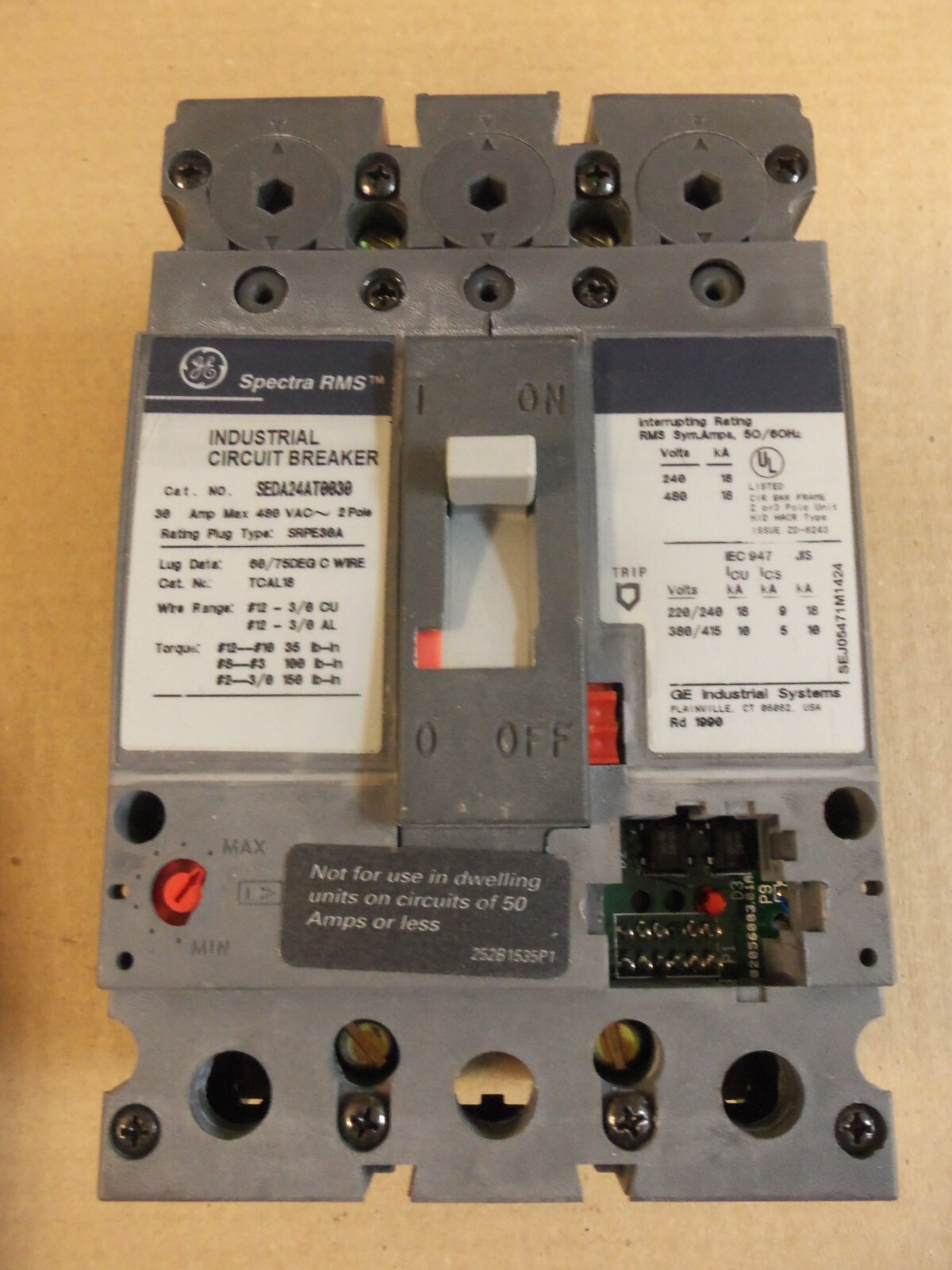 New Take Out GE SEDA SEDA24AT0030 2 Pole 30 Amp 480v Circuit Breaker | eBay