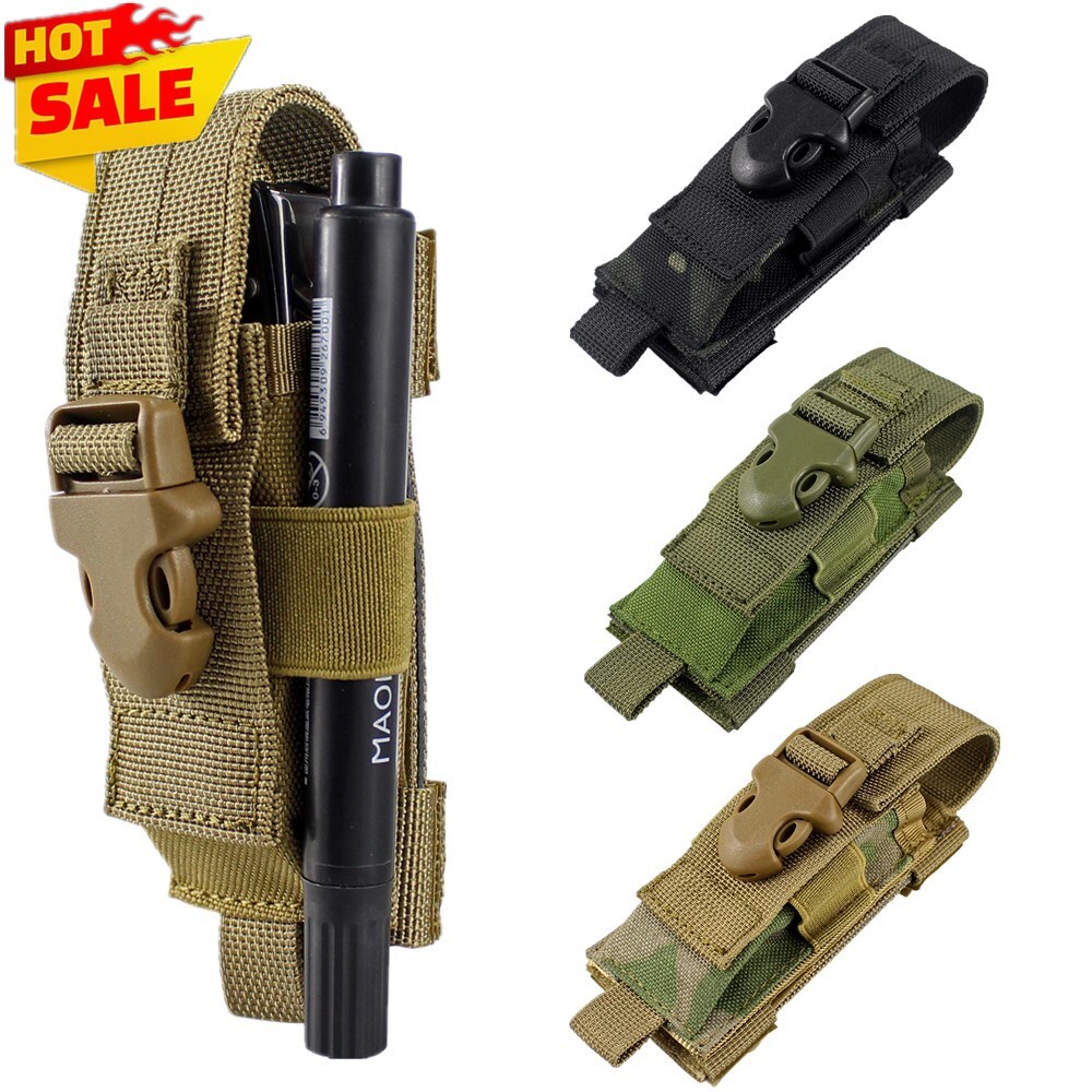 Tactical MOLLE Organizer Mag Utility Tool Sheath Holster Flashlight ...