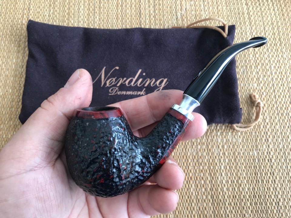 NEW, UNSMOKED ERIK NORDING BENT BILLIARD, HAND MADE IN DENMARK PIPE ...