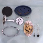 RHYTHM 51141 TOP! Clock Mantel Alarm Vintage Space Age Blue CHROME Desk ...