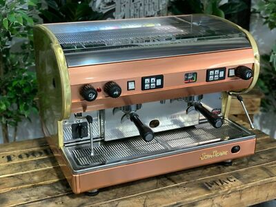 SAN MARINO LISA 2 GROUP STAINLESS GOLD AND BRONZE ESPRESSO COFFEE ...