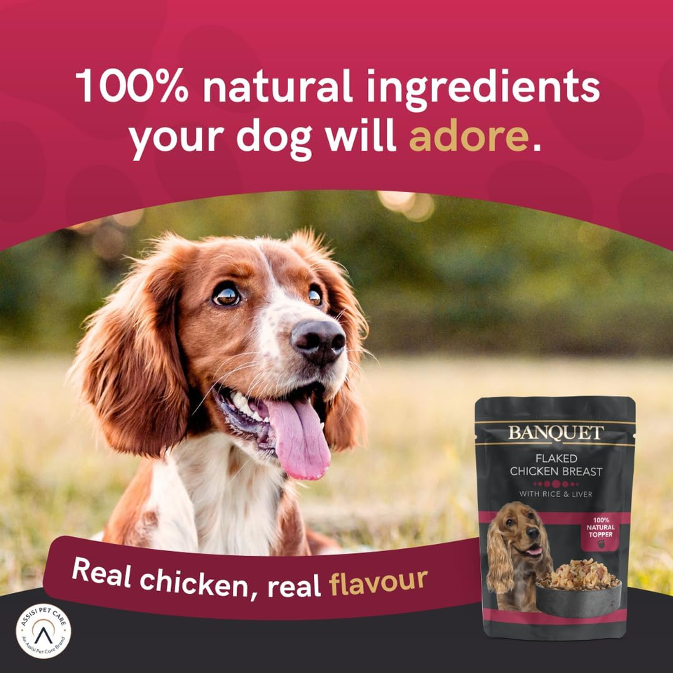 Banquet - Wet Dog Food - Flaked Chicken Breast, Rice, Liver, Veg - 100% ...