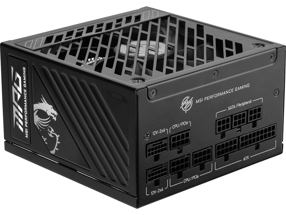 MSI - MPG A1000GS PCIE5, 80+ Gold Full Modular Gaming PSU, Dual 12V-2x6 ...