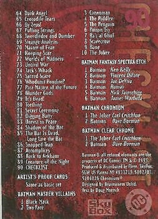 1996 BATMAN MASTER SERIES SINGLES YOU PICK ONE | eBay