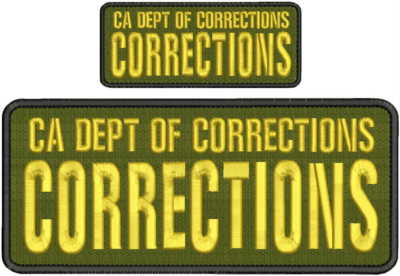 CA DEPT OF Corrections CORRECTIONS embroidery patch 4x10 and 2x5 hook ...