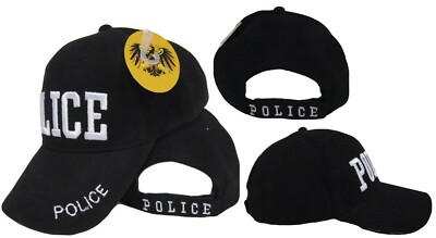 Black and White Police Law Enforcement Baseball Hat Cap Embroidered | eBay