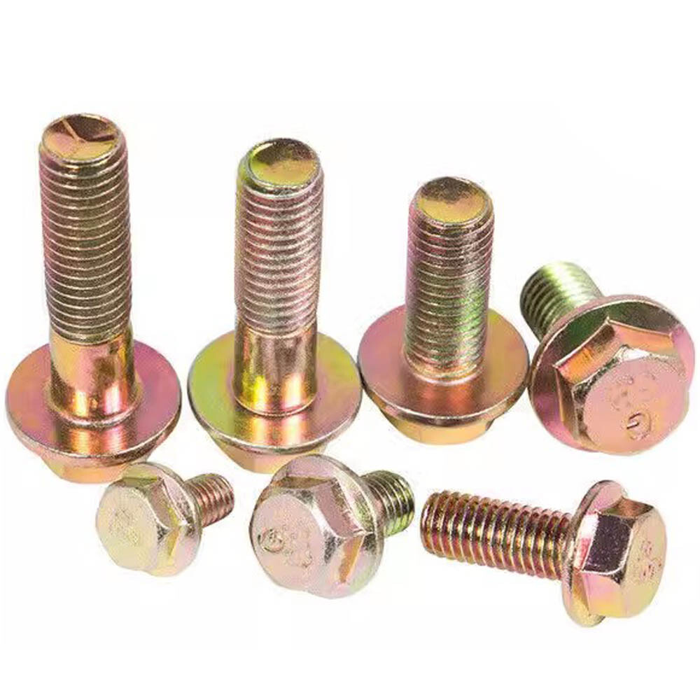 M6 - 1.0 Grade 10.9 Metric Hex Flange Bolts Hex Washer Head Scews Color ...