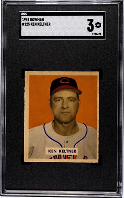 1949 Bowman #125 KEN KELTNER SGC 3 Beautiful! Cleveland Indians Vintage ...