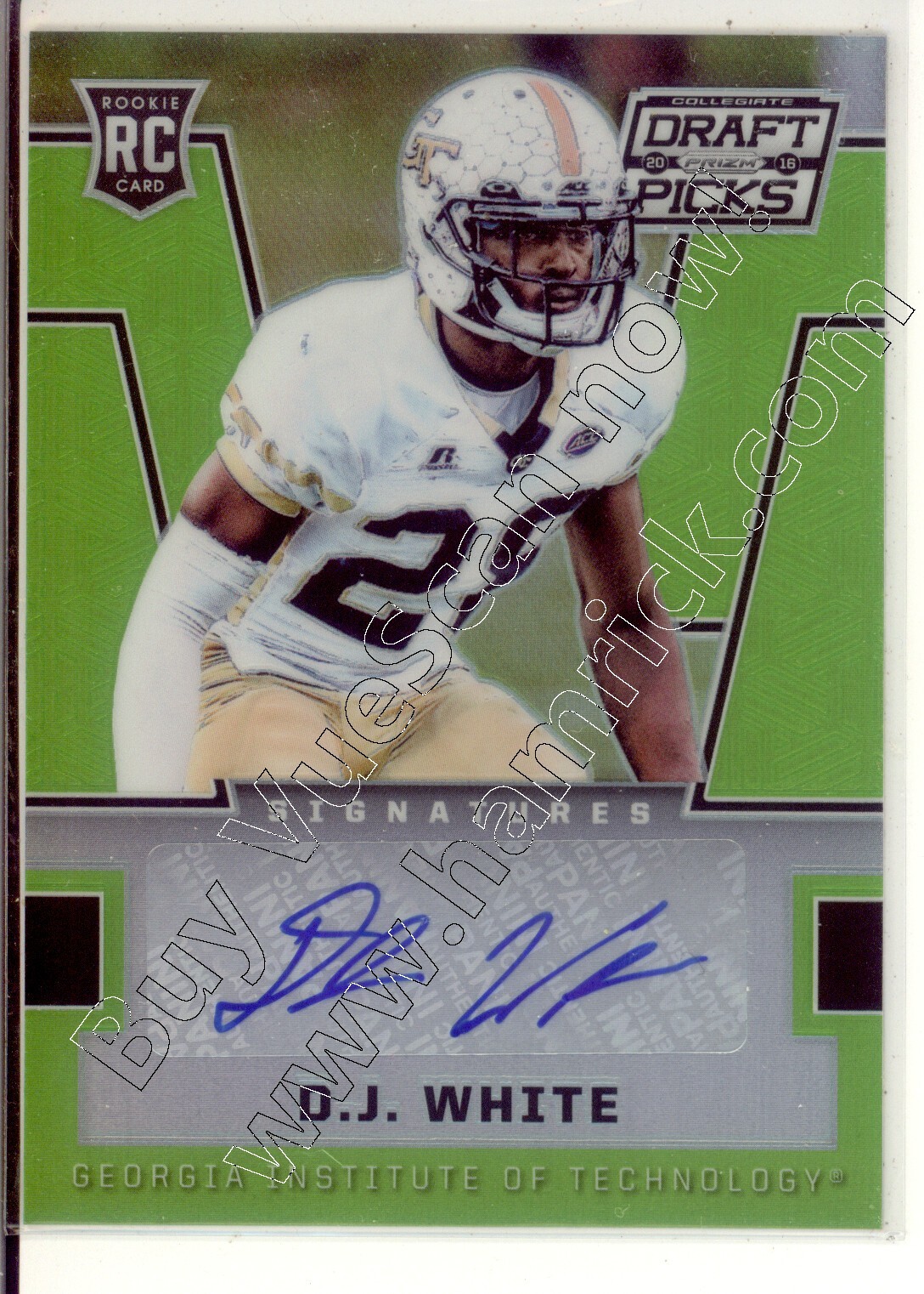 dj white rookie rc draft auto autograph georgia ga tech jackets college ...