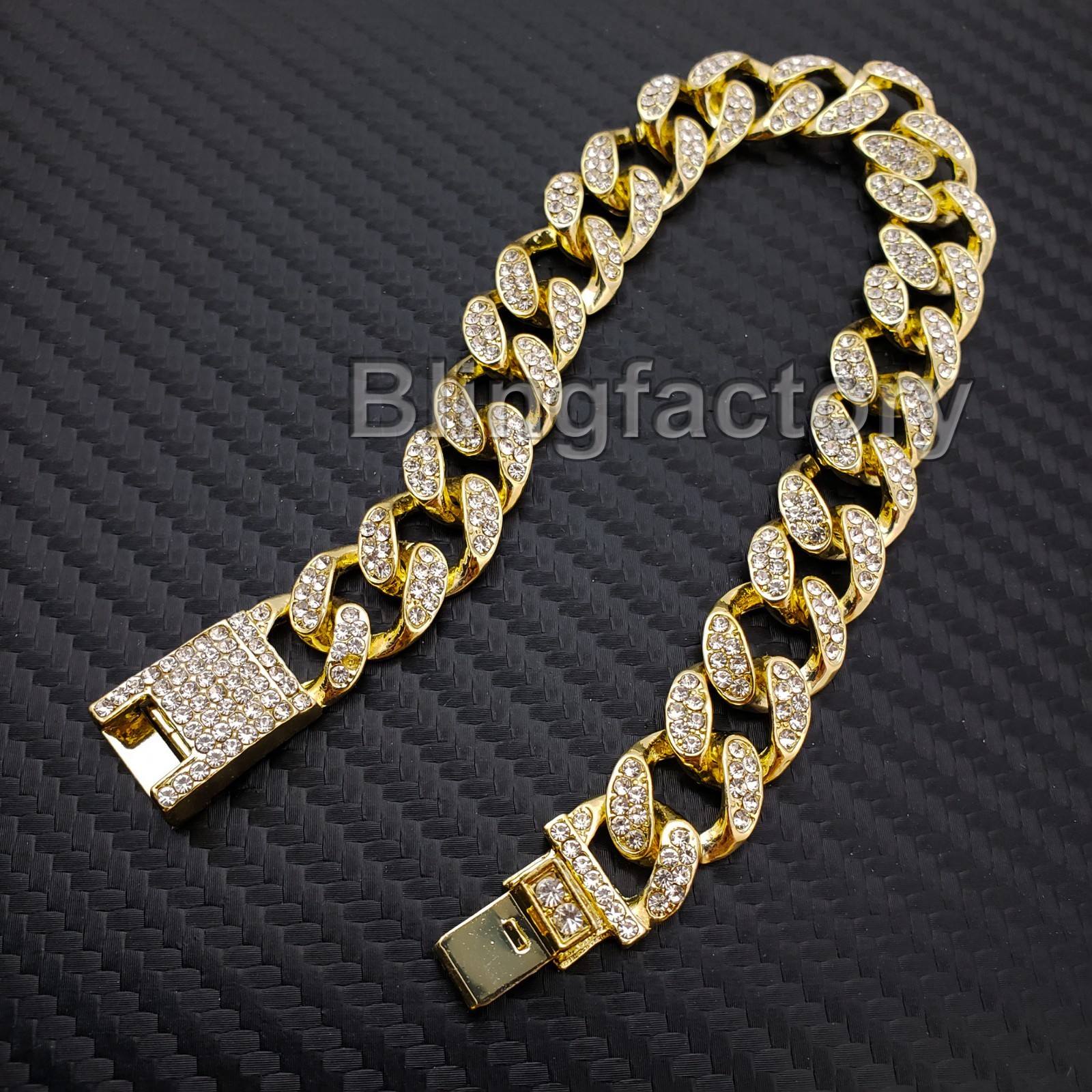 HIP HOP MIGOS LAB DIAMOND FULL ICED MIAMI CUBAN CHAIN BOX LOCK BLING ...