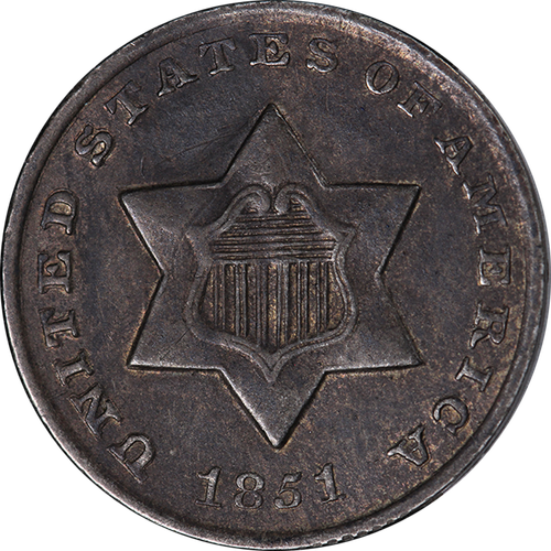 1851-O Three (3) Cent Silver Choice AU/BU Nice Eye Appeal Strong Strike ...