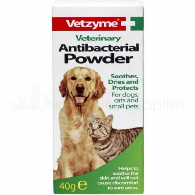 Vetzyme Anti Bacterial Powder for Dogs Cats Small Pets 40g ...