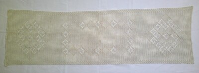 Handmade Filet Crochet Table Runner using the Spider pattern Ecru 45" X ...
