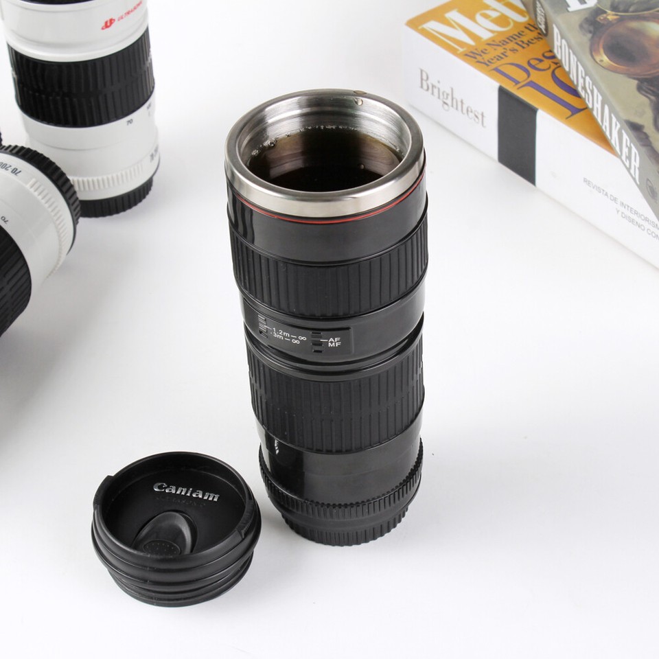 Camera Lens Coffee Mug Stainless Steel Thermos Cup Photographer Gifts ...