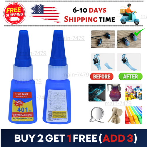 401 Super Glue Multi-Purpose Adhesive Glue Instant Adhesive Bottle ...