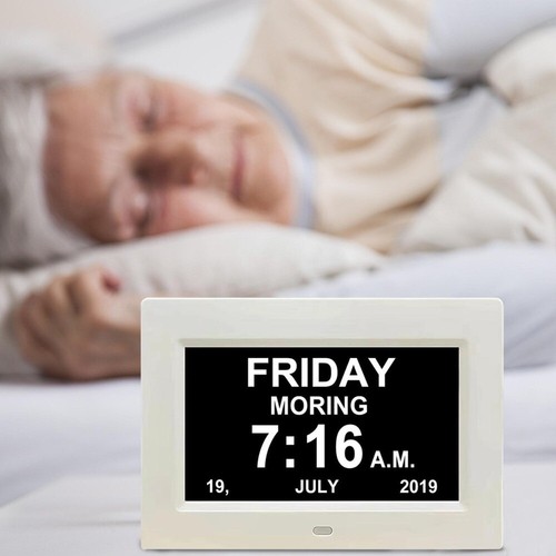 Calendar LED Clocks Time Reminder Alarm Clock For Memory Loss Dementia ...