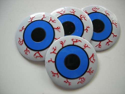 DEVIL EYEBALL EYES WHEEL CENTER CAP EMBLEMS SET 4 ALUMINUM STICKERS ...