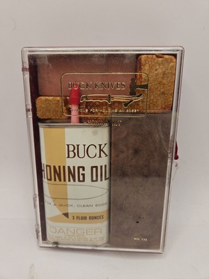 Vintage Buck Knife Honing Oil Kit No. 133 2 Sharpening Stones Nice Used ...