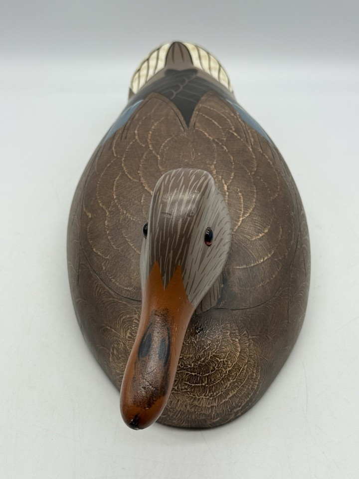 ETHAN ALLEN Duck Decoy Mallard Hen Signed Anne Madsen Painted Wood ...