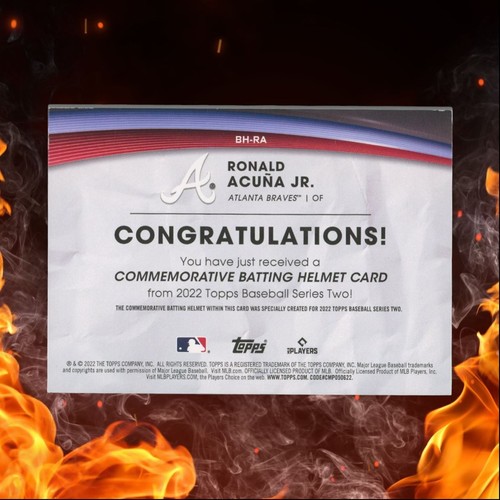 2022 Topps Ronald Acuña Jr. Batting Helmet Commemorative Relic #BH-RA ...