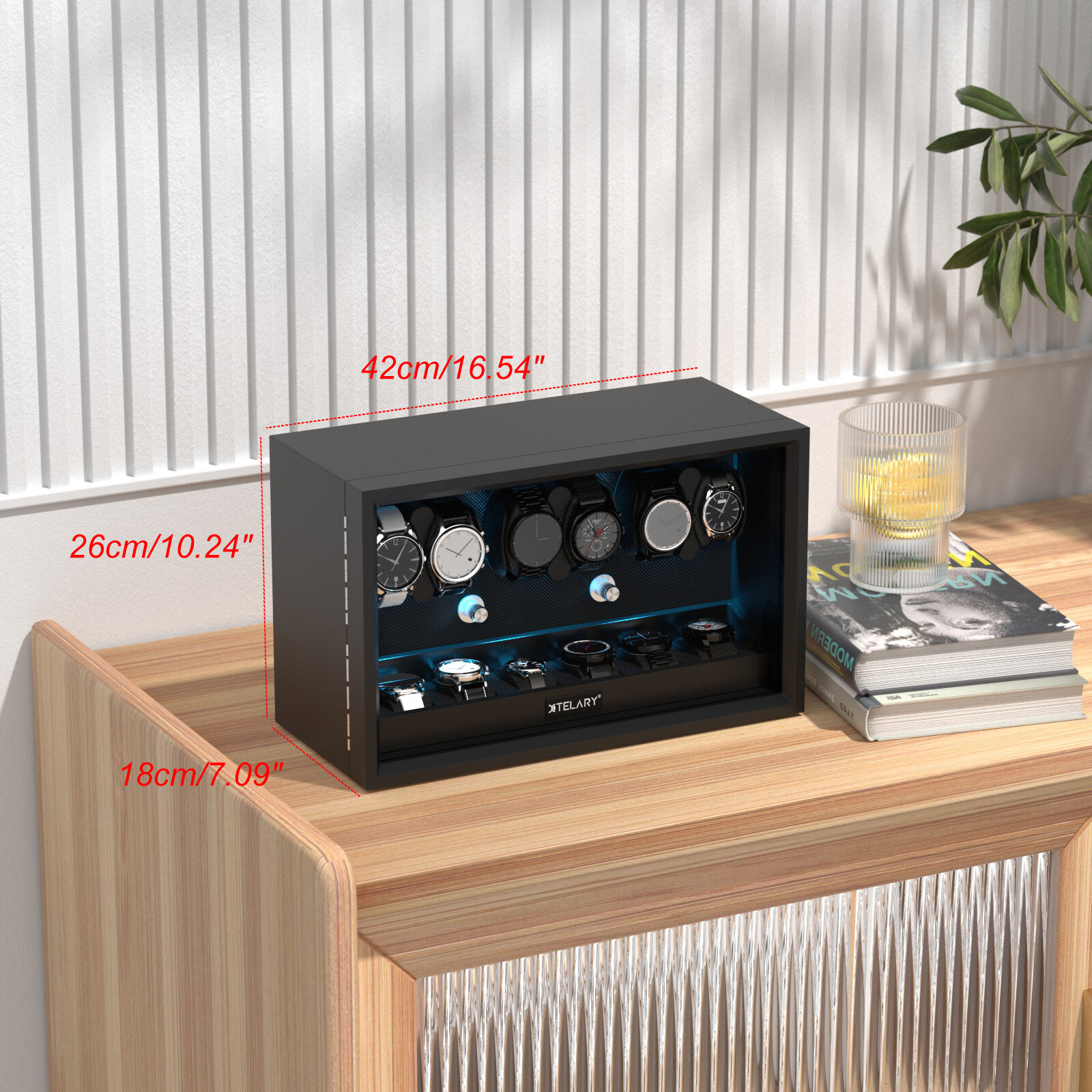 Automatic 6+6/8+4 Watch Winder Display Storage Box Organizer With Quiet ...