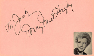 Mary Jane Higby Signed Auto 3x5 Index Card Honeymoon Killers | eBay