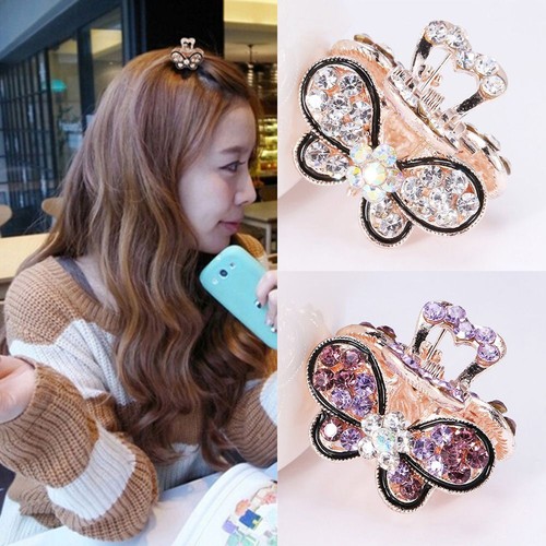 Jewelry Claw Barrette Crystal Rhinestone Mini Butterfly Hairpins Hair ...