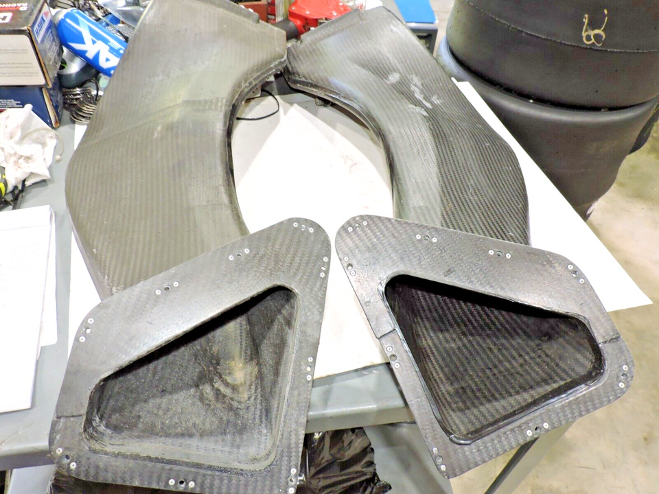 (2) Joe Gibbs carbon Fiber hood intake ducts L&R Late Model Nascar | eBay