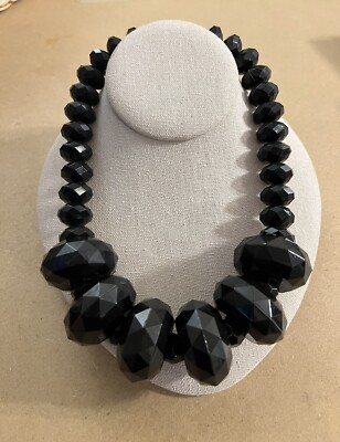 Lydell NYC Black Chunky Acrylic Bead Collar Necklace | eBay