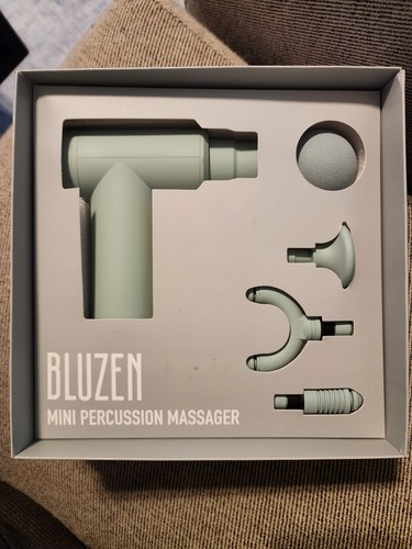 Bluzen Mint Green Mini Percussion Massager with 4 Attachments Brand New ...
