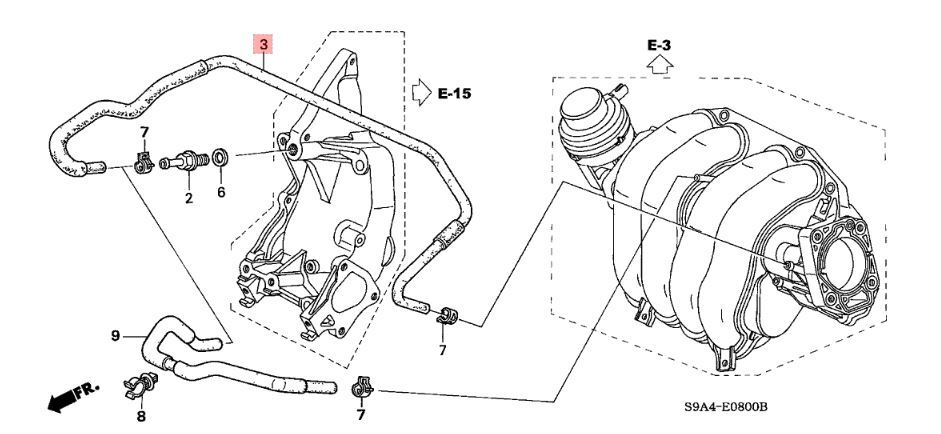 Honda Genuine OEM PCV (Positive Crankcase Ventilation) Tube 17131-PPA ...