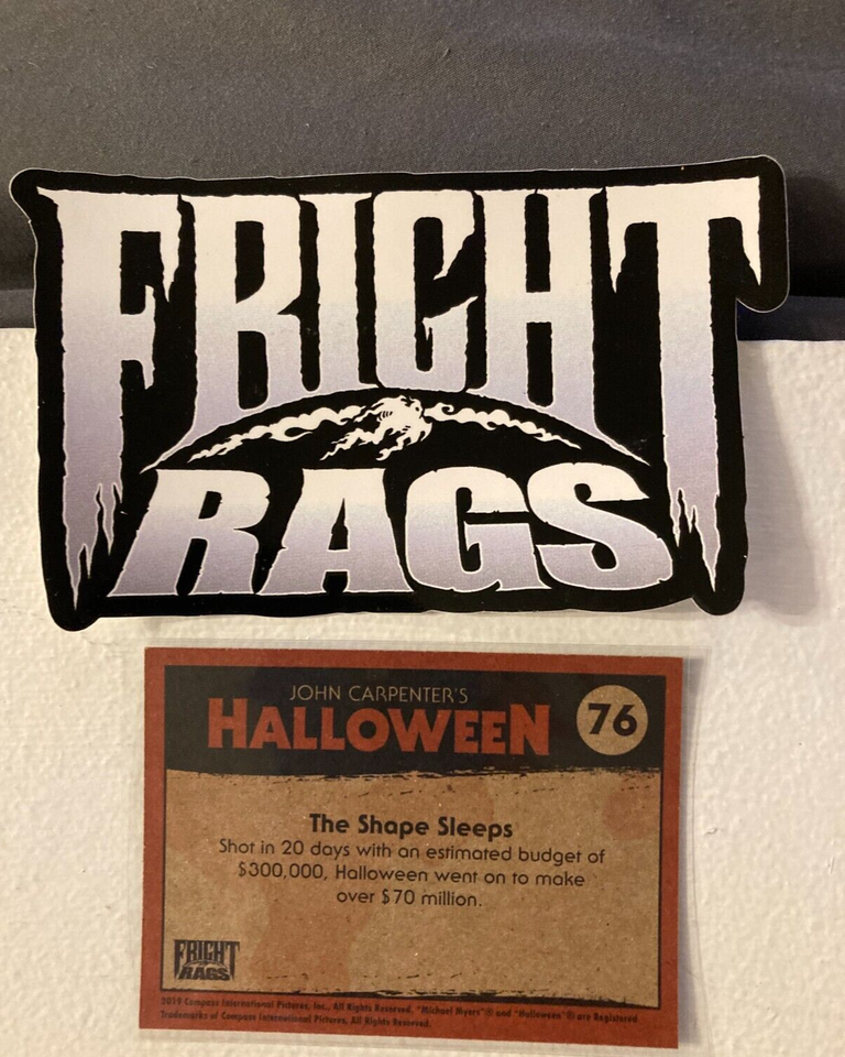 FRIGHT RAGS HALLOWEEN TRADING CARD #76 MICHAEL MYERS "THE SHAPE SLEEPS ...