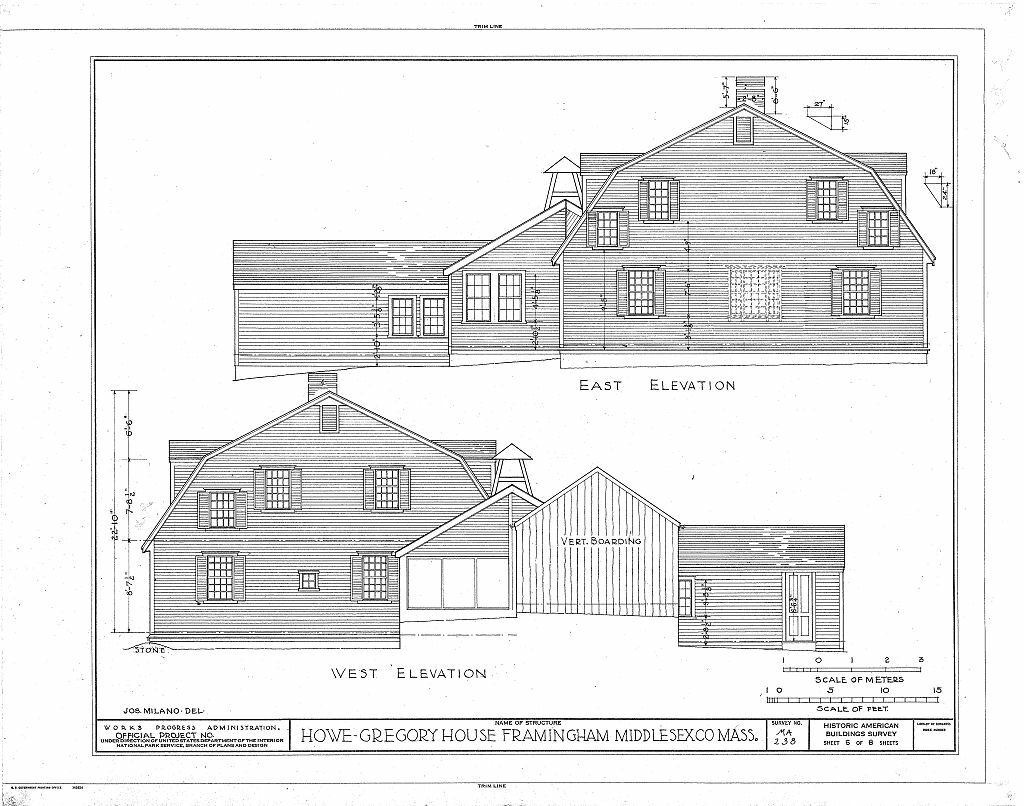 Dutch Colonial house plans, detailed blueprints, New England home ...